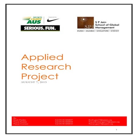Report on Sport Camp Australia | PDF