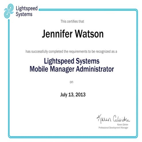 Certificate-Jennifer Watson | PDF