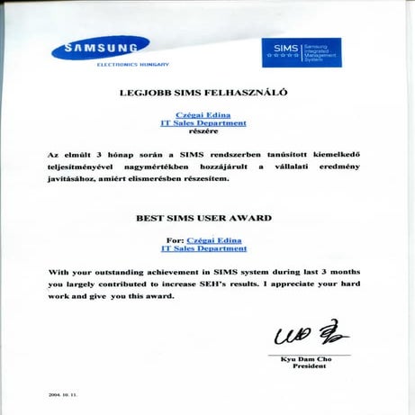 SAMSUNG AWARD | PDF