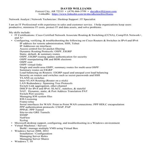 David Williams - Resume | PDF