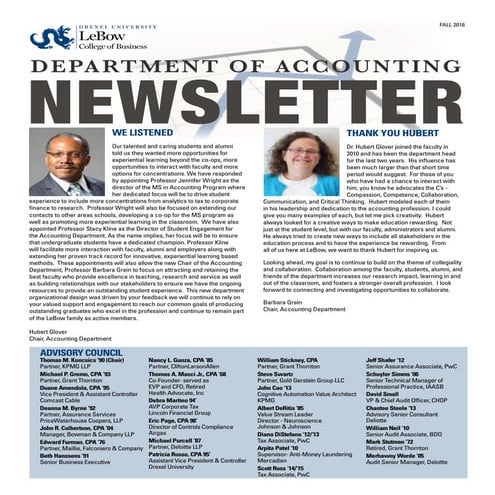 2016 Department of Accounting Newsletter | PDF