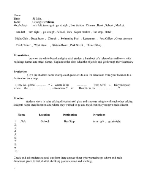 English class lesson plan | PDF