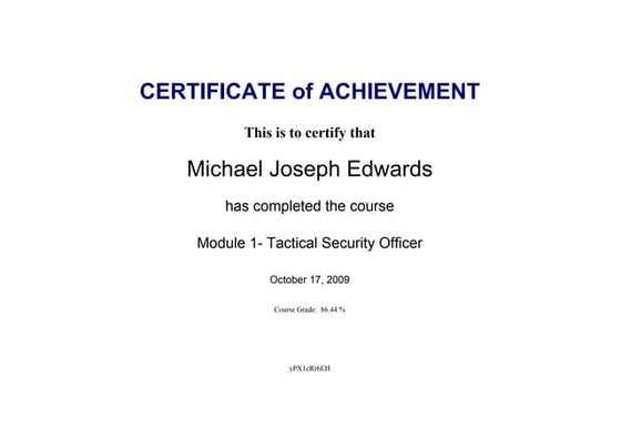 Active Shooter_Certificate | PPT