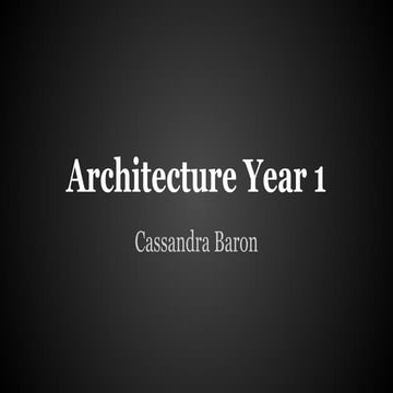 Architecture Year 1 | PDF
