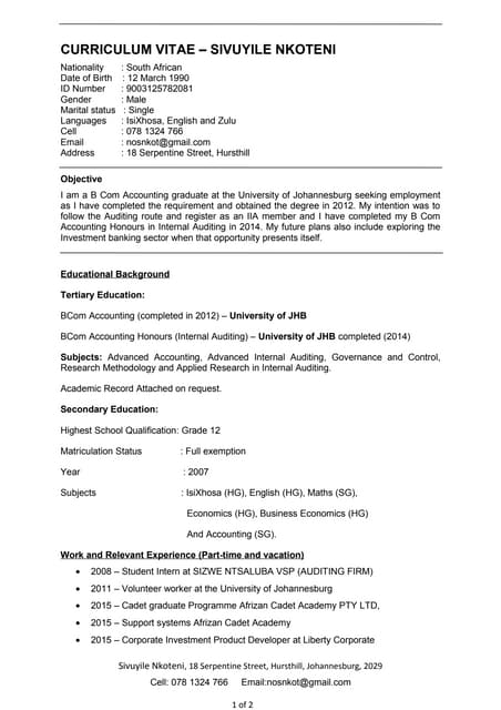 Mwangi John Chege CV 1 (1) | PDF