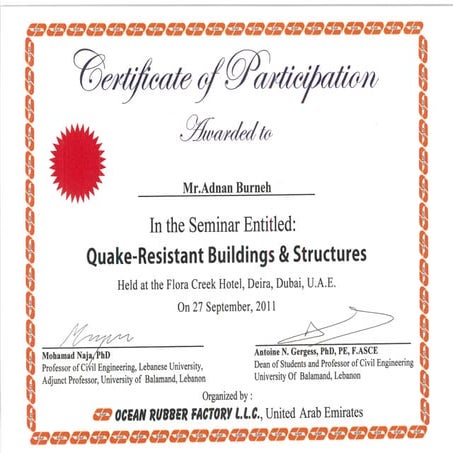 Certificate - Quake Resistant Building & Structure | PDF