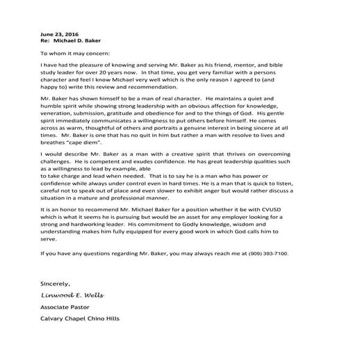 Letter Recommendation by Shannon Martinez | PDF