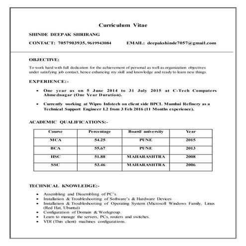 NEW Resume MCA 23 Nov 2016 | DOCX