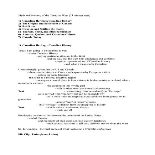 Canadian History and the Development of the North American West: Myth ...