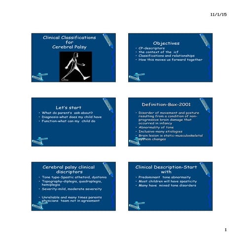 Clunical Classifications for Cerebral Palsy | PDF