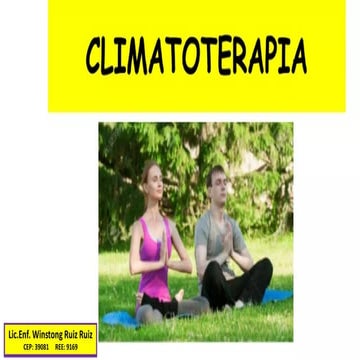 climatoterapia fisica , espiritaul , psicologica | PPTX