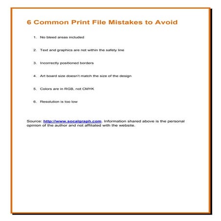 6 Common Print File Mistakes to Avoid | PDF