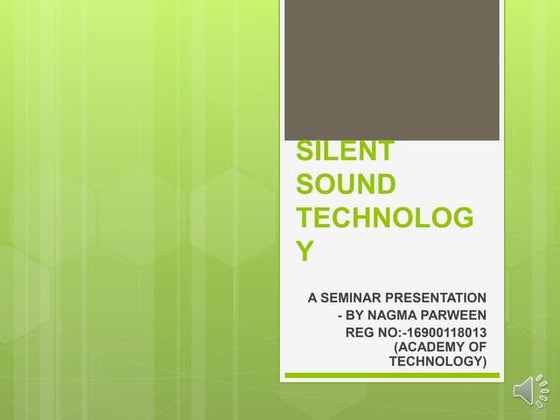 Presentation on silent sound technology ppt | PPT