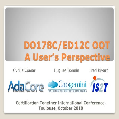 DO-178C OOT supplement: A user's perspective | PPT