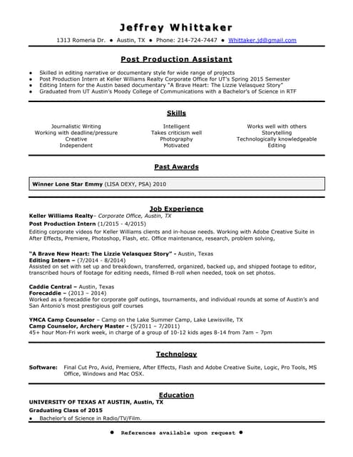 Jeff Whittaker presentations