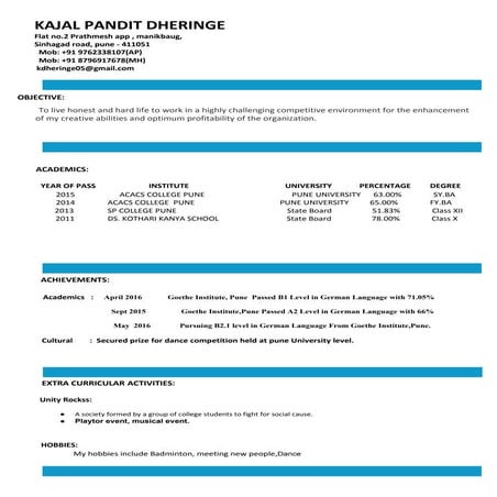 kajal resume | PDF