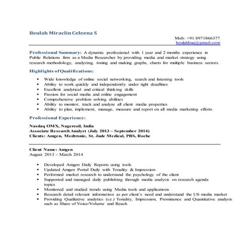 Resume - Beulah | DOCX
