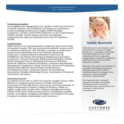 Sallie Burnett Speaker Bio | PDF