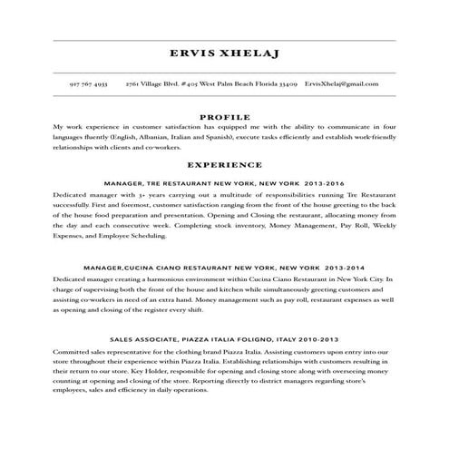 01 ERVIS RESUME | PDF | Business Administration | Business