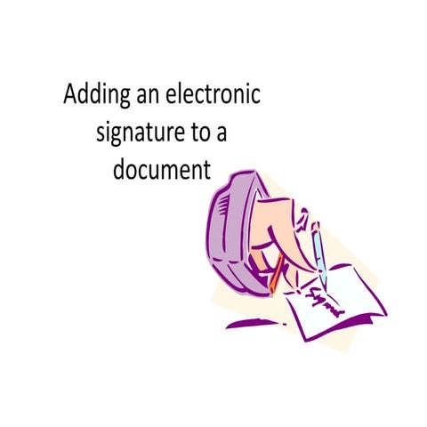 Adding an electronic signature to a document | PDF