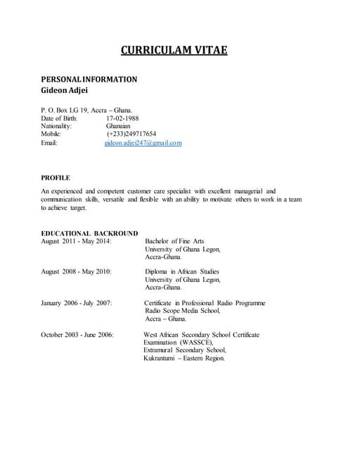 CURRICULUM VITA1 | DOCX | Professional School | Postgraduate Education