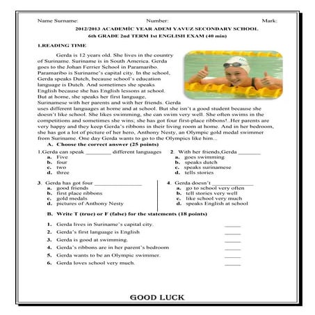 6d 2nd term 1st exam | DOCX