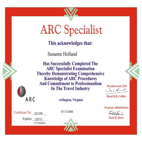 ARC Specialist Certificate | PDF