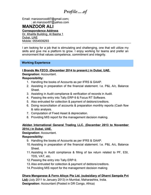 Manzoor Ali presentations