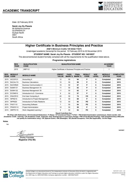 Statement of Result | PDF