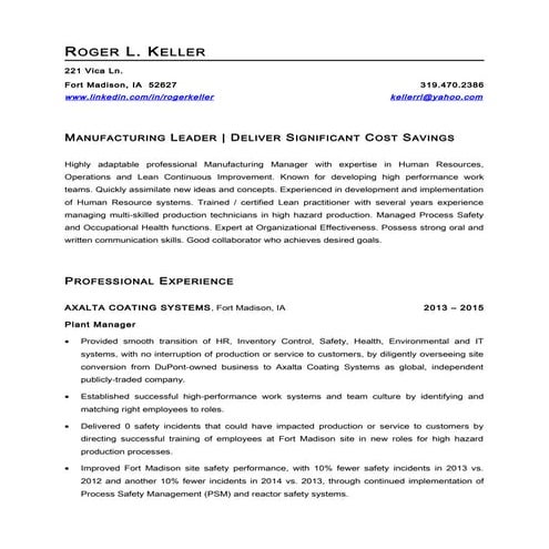 keller roger resume Word doc 121515 | PDF