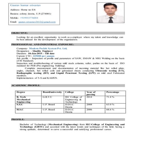 resume gaurav new | DOCX | Technology & Computing