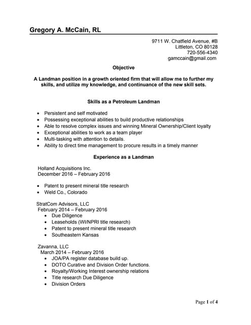 Lisa's Landman Resume' | PDF