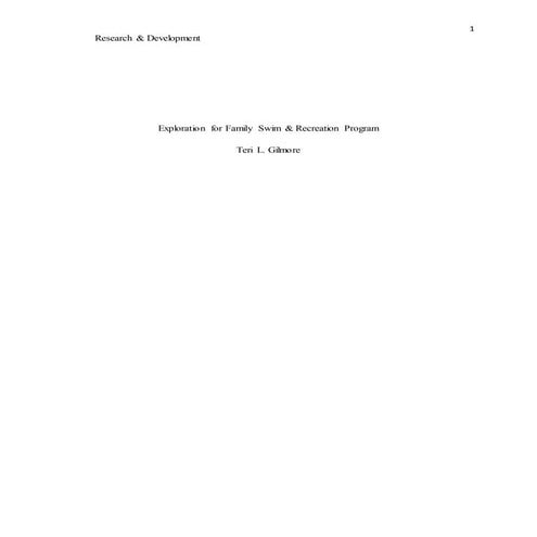 Gilmore Exploration for Family Swim & Recreation Program | DOCX