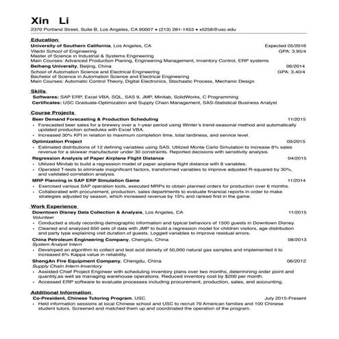 Resume_Xin Li | PDF