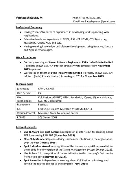 Arunkumar_Profile | PDF