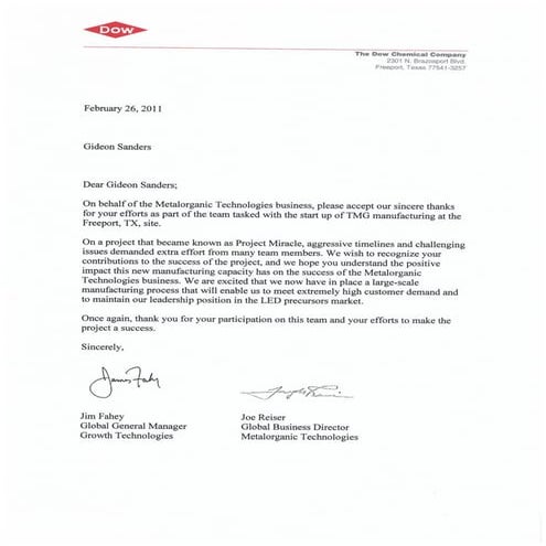 Dow Letter | PDF