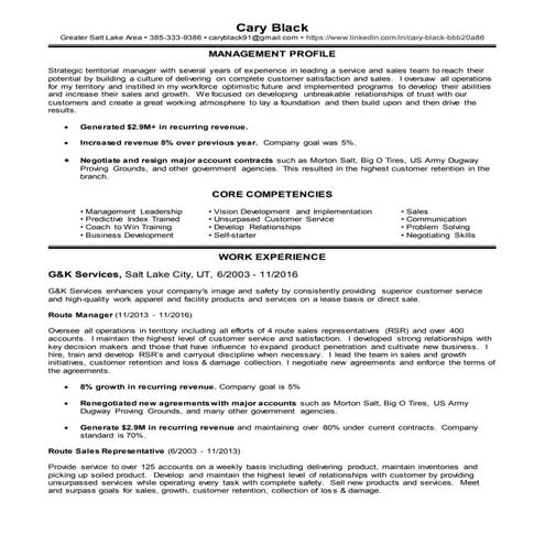 Cary Black - Account Manager Resume | PDF