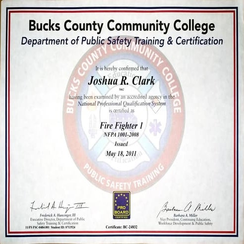 Firefighter 1 Certificate | PDF