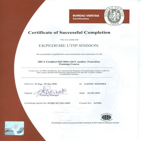 IRCA QMS Certificate | PDF