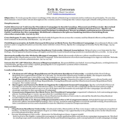 Erik Benjamin Corcoran Resume | DOCX