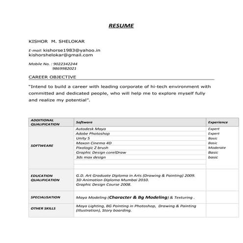 kishor shelokar cv | PDF