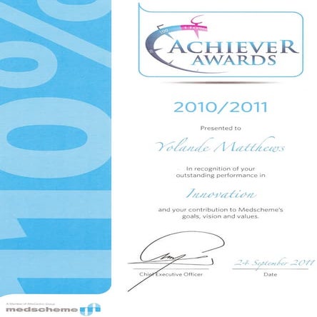 Achiever Award 2011 | PDF