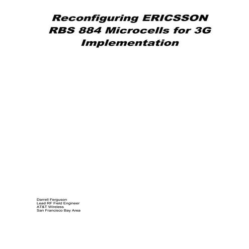 Reconfiguring ERICSSON RBS 884 Microcells for 3G Implementation (2) | DOC