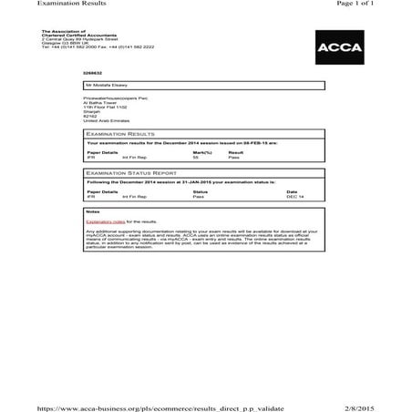 DipIFRs Result | PDF