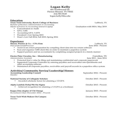 Logan's Resume | PDF