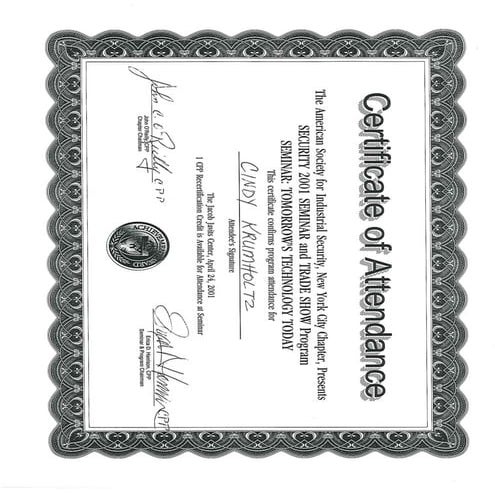 Security and Investigations Certificates | PDF