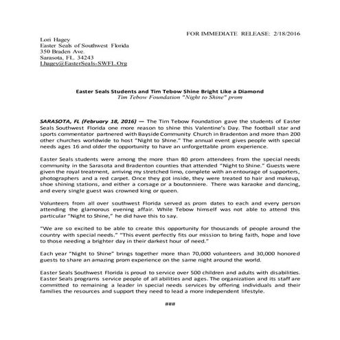 Night to Shine | DOCX