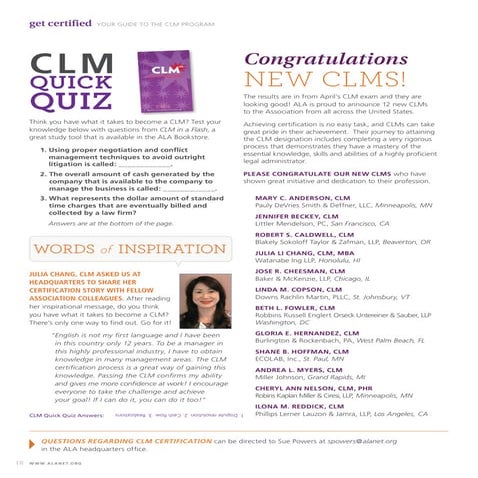 Certified Legal Manager Program Overview | PDF