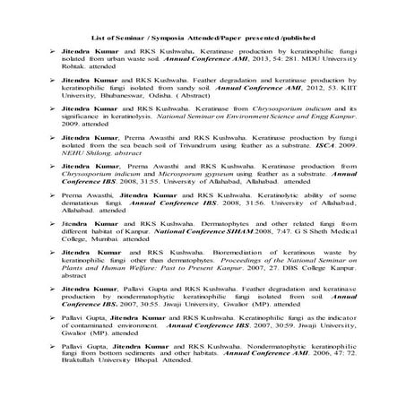 List of Seminar workshop | PDF