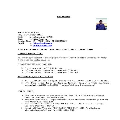 Jitin Kumar Resume Pdf 